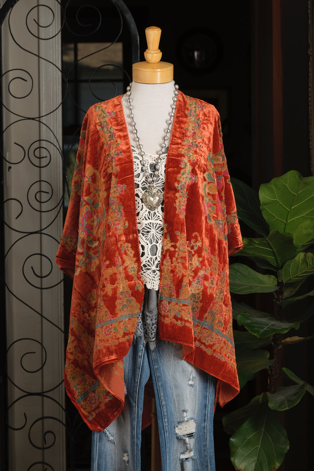 Velvet Topper in Rich Rust – Chateau Bel Age Boutique