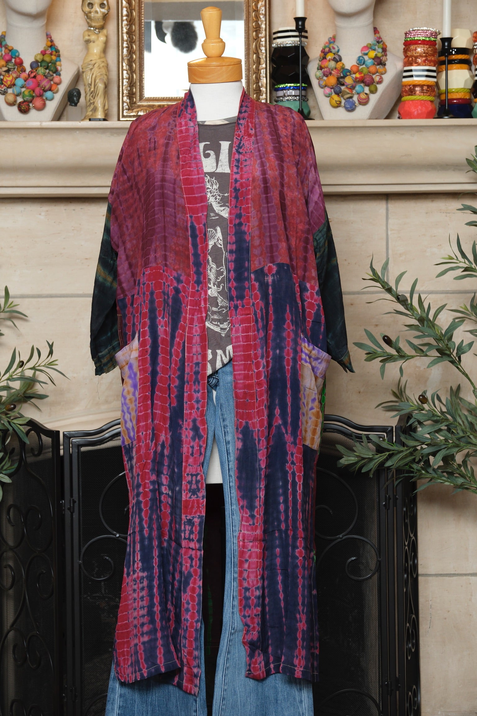 Smoke Duster in Deep Cranberry – Chateau Bel Age Boutique