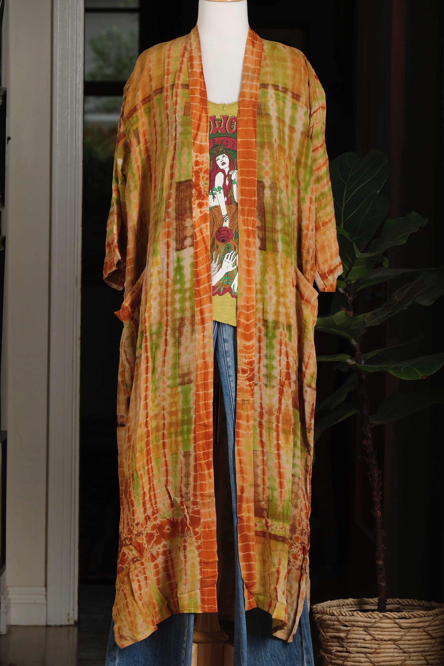 Smoke Duster in Chartreuse Sunset – Chateau Bel Age Boutique